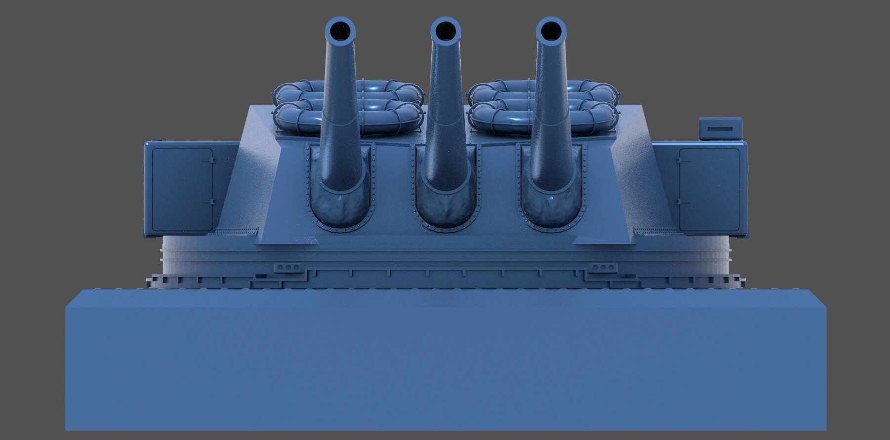 Italian WWII 381-50 Triple Turret - 1-72 Scale 3D Model by Carlo Cestra