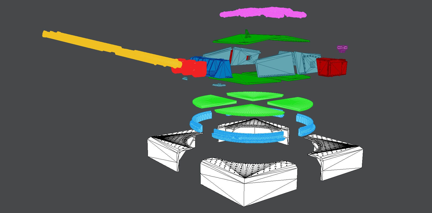 Italian WWII 381-50 Triple Turret - 1-72 Scale 3D Model by Carlo Cestra