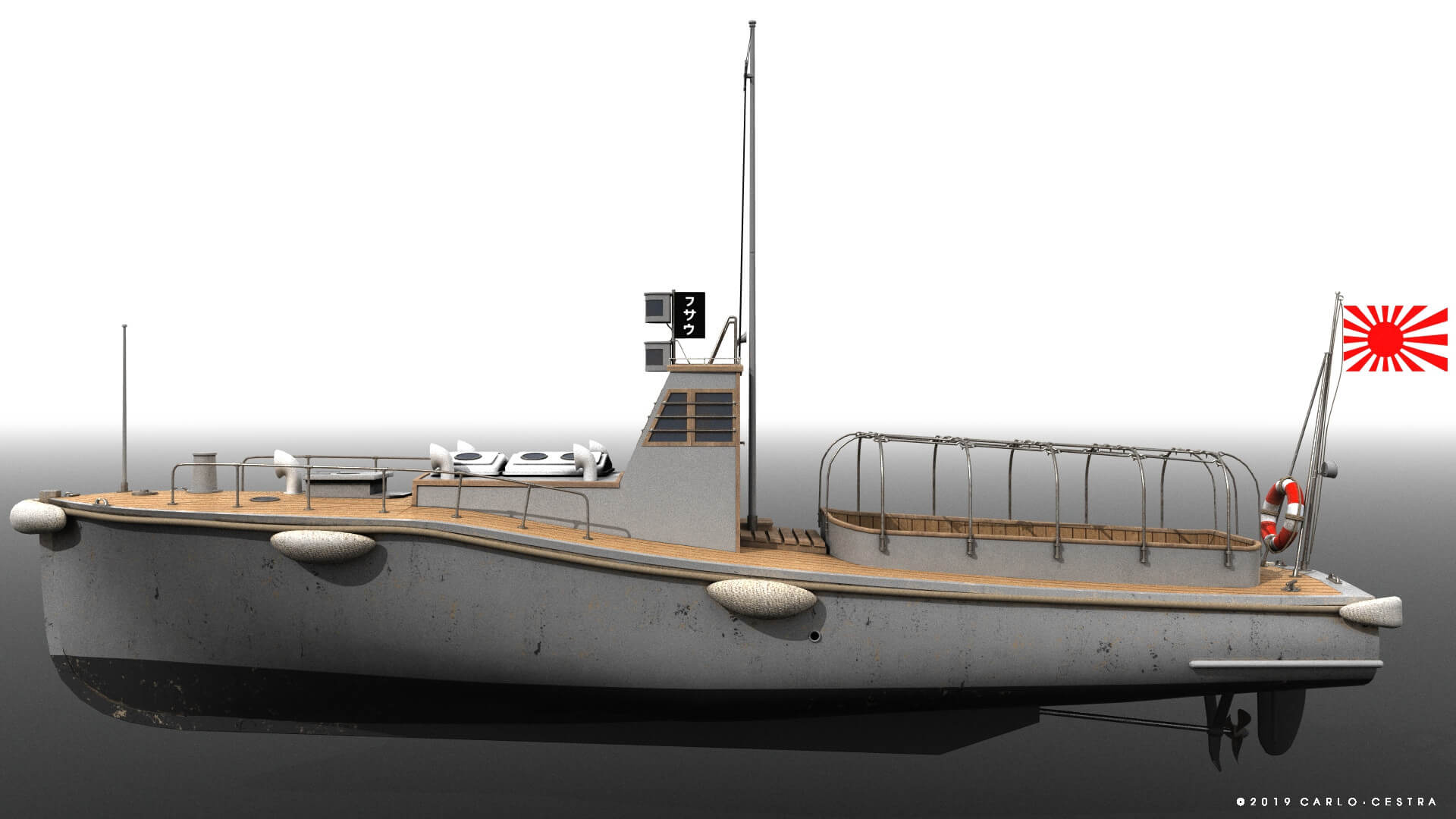 Japanese 11m 60Hp Motor Boat - 3D Model by Carlo Cestra