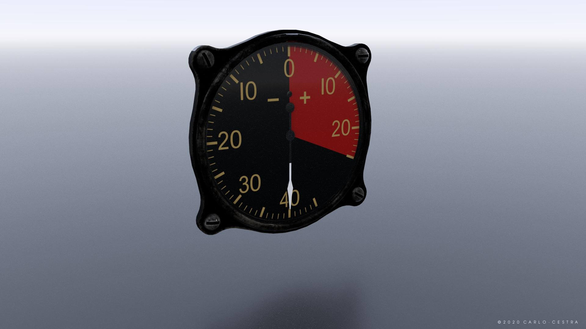 Japanese Intake Manifold Pressure Gauge - 3D Model by Carlo Cestra