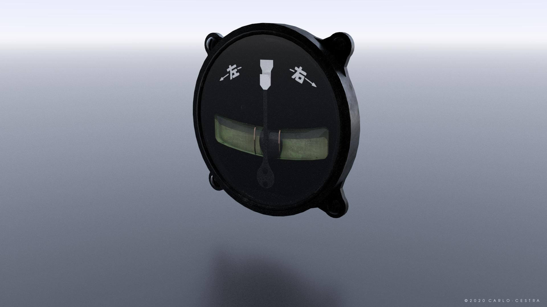 Japanese Turn and Bank Indicator - 3D Model by Carlo Cestra