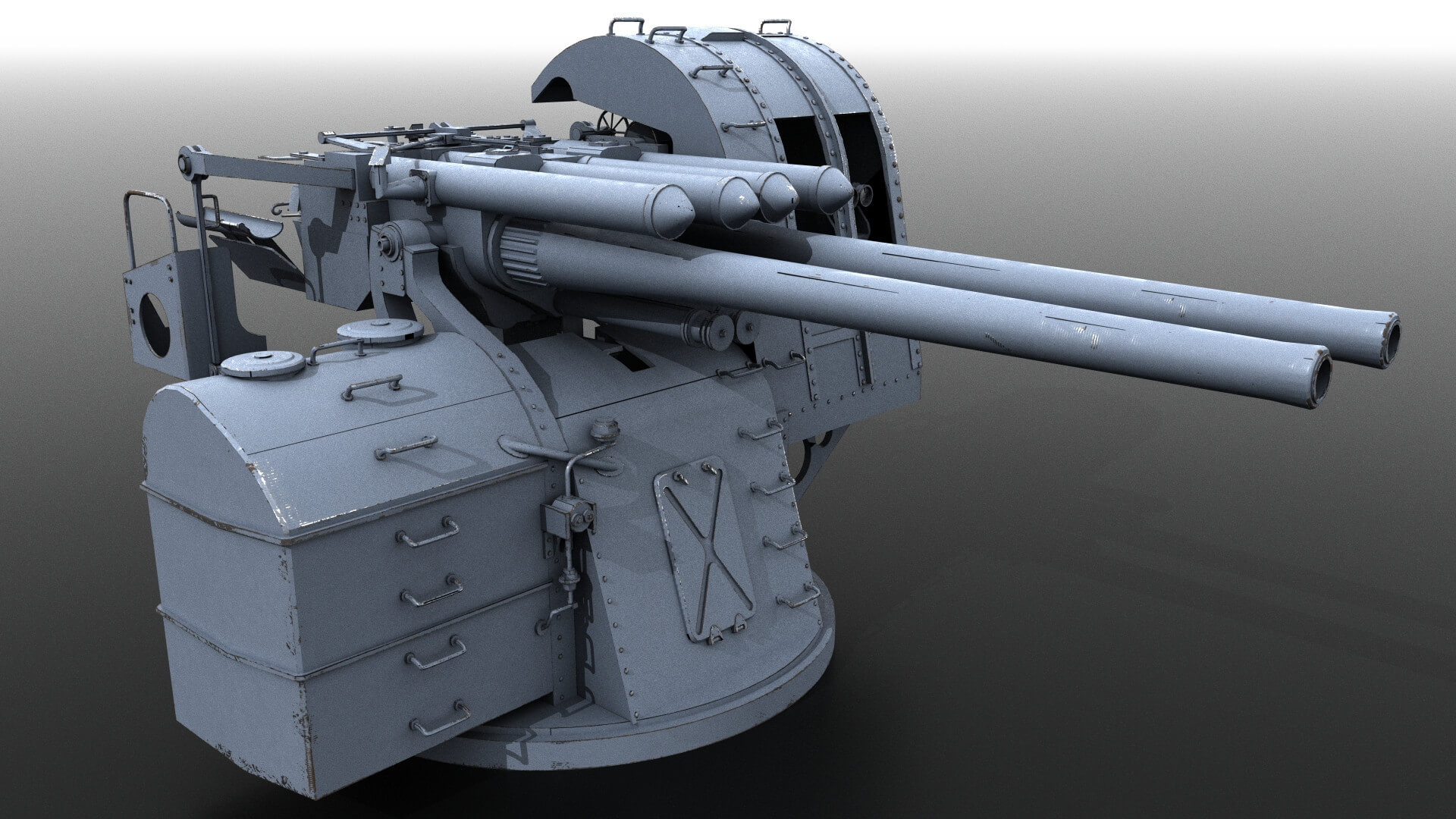 Japanese Type 89 AA gun - 3D Model by Carlo Cestra