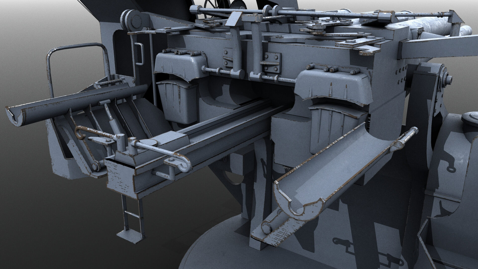 Japanese Type 89 AA gun - 3D Model by Carlo Cestra