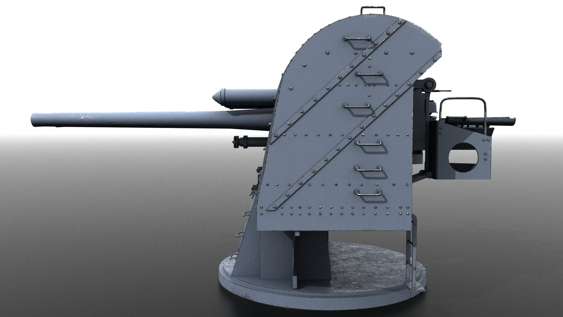 Japanese Type 89 AA gun - 3D Model by Carlo Cestra
