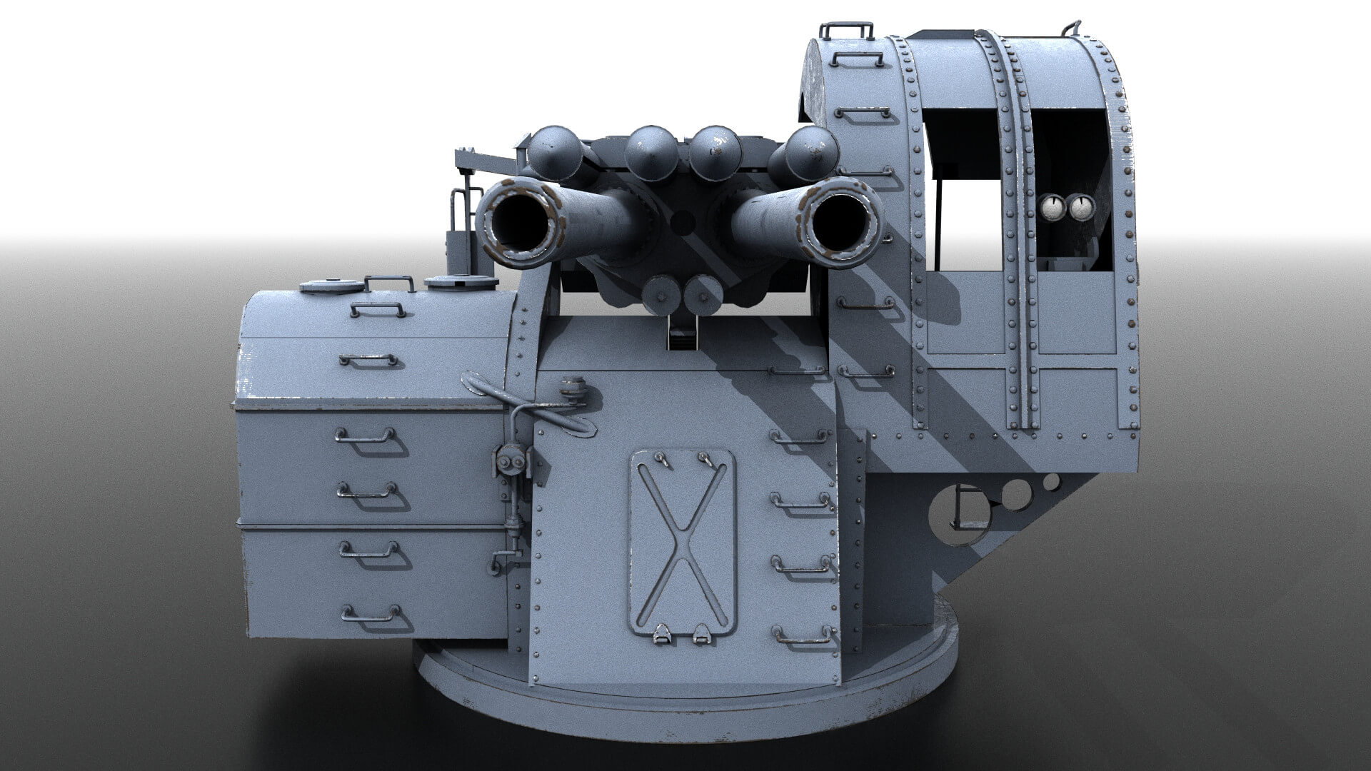 Japanese Type 89 AA gun - 3D Model by Carlo Cestra