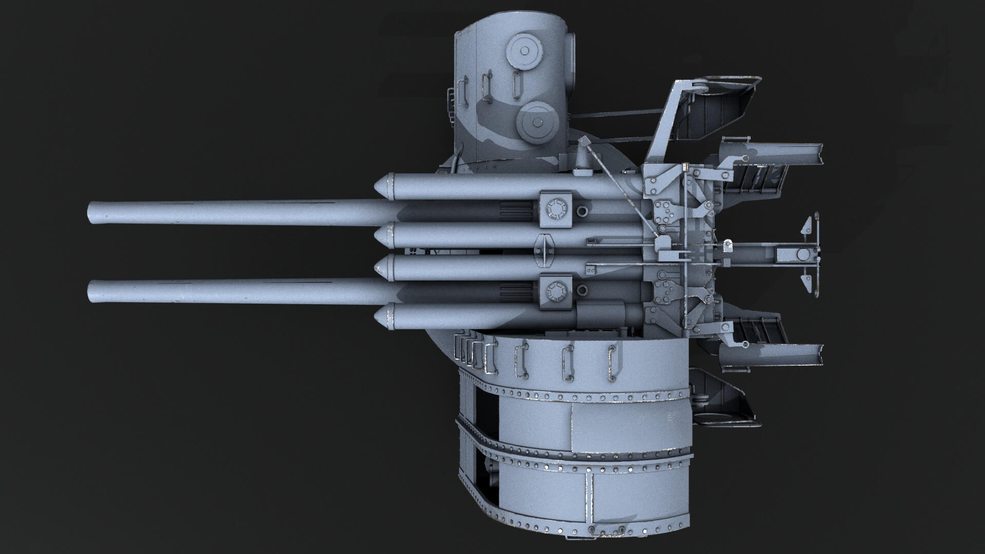 Japanese Type 89 AA gun - 3D Model by Carlo Cestra