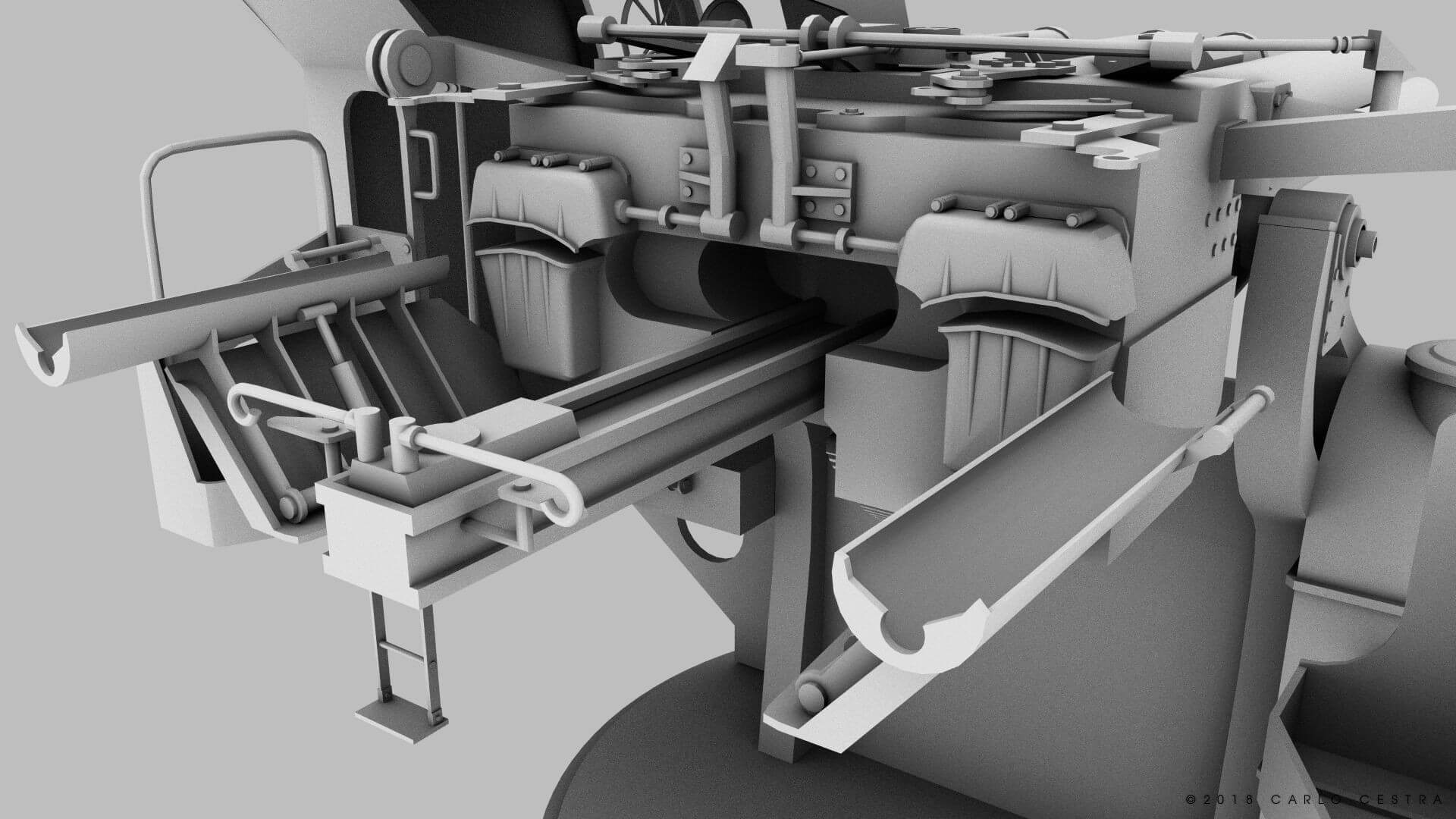 Japanese Type 89 AA gun - 3D Model by Carlo Cestra