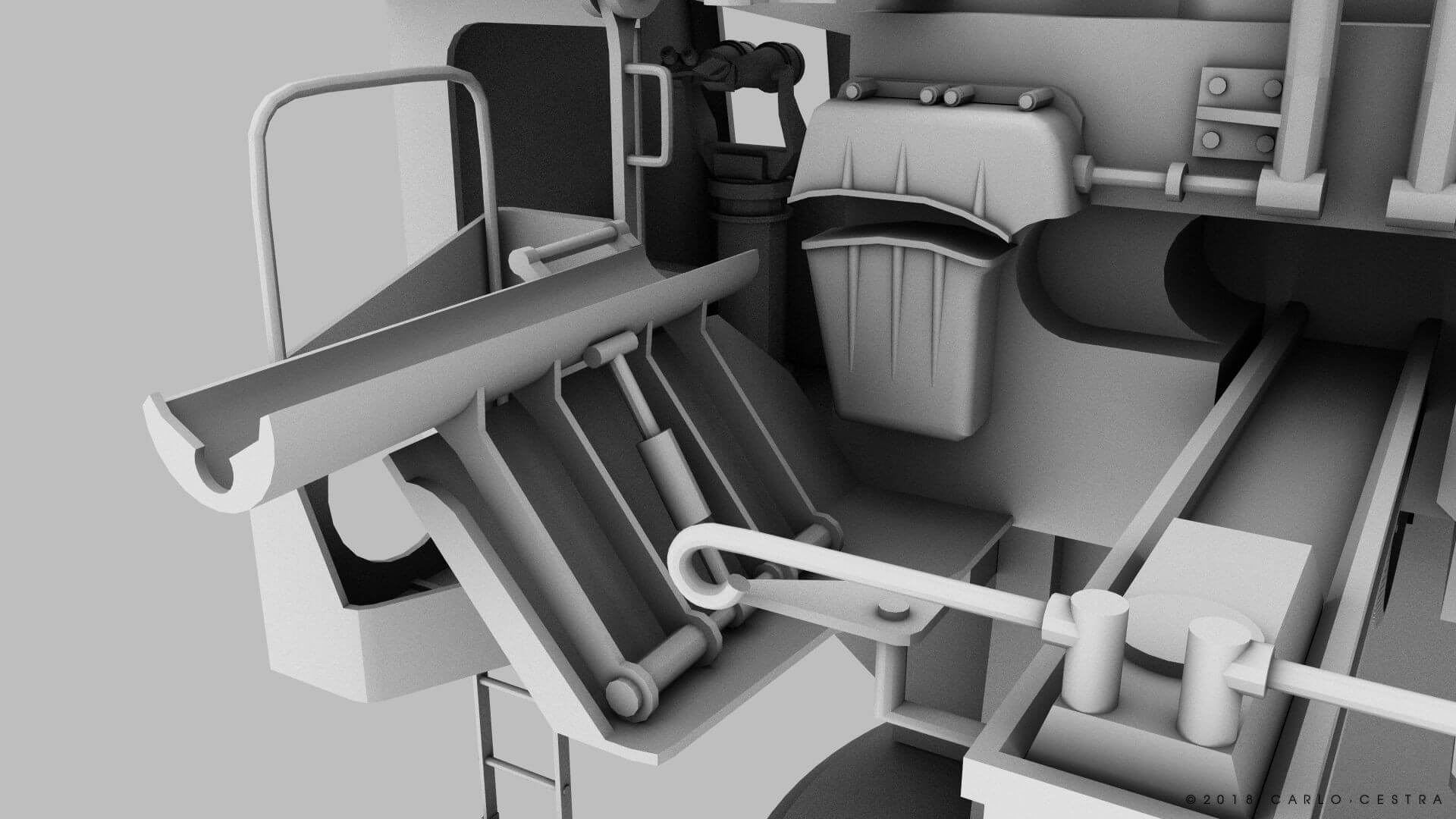 Japanese Type 89 AA gun - 3D Model by Carlo Cestra
