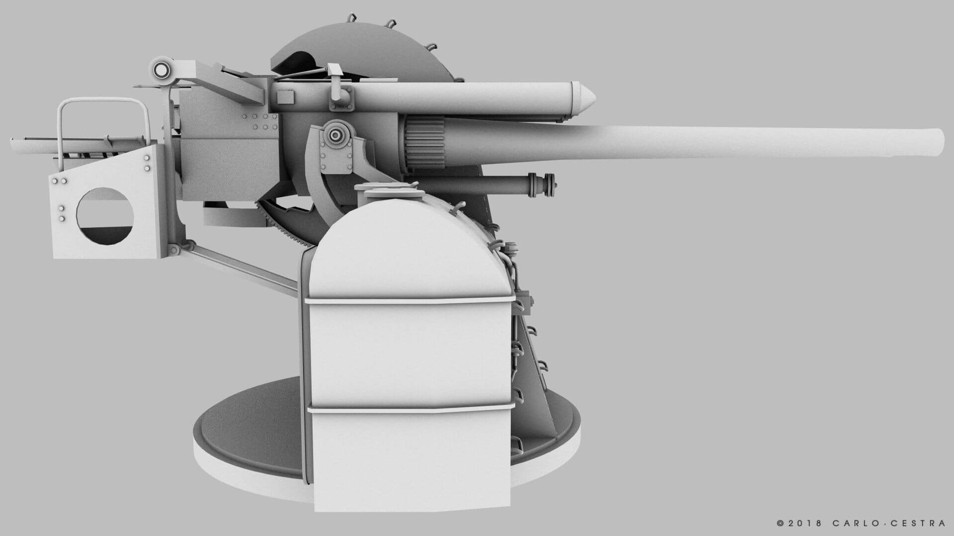 Japanese Type 89 AA gun - 3D Model by Carlo Cestra