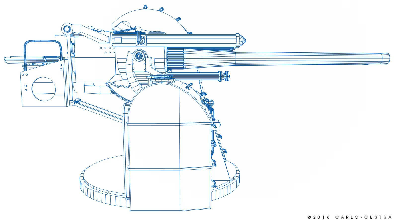 Japanese Type 89 AA gun - 3D Model by Carlo Cestra