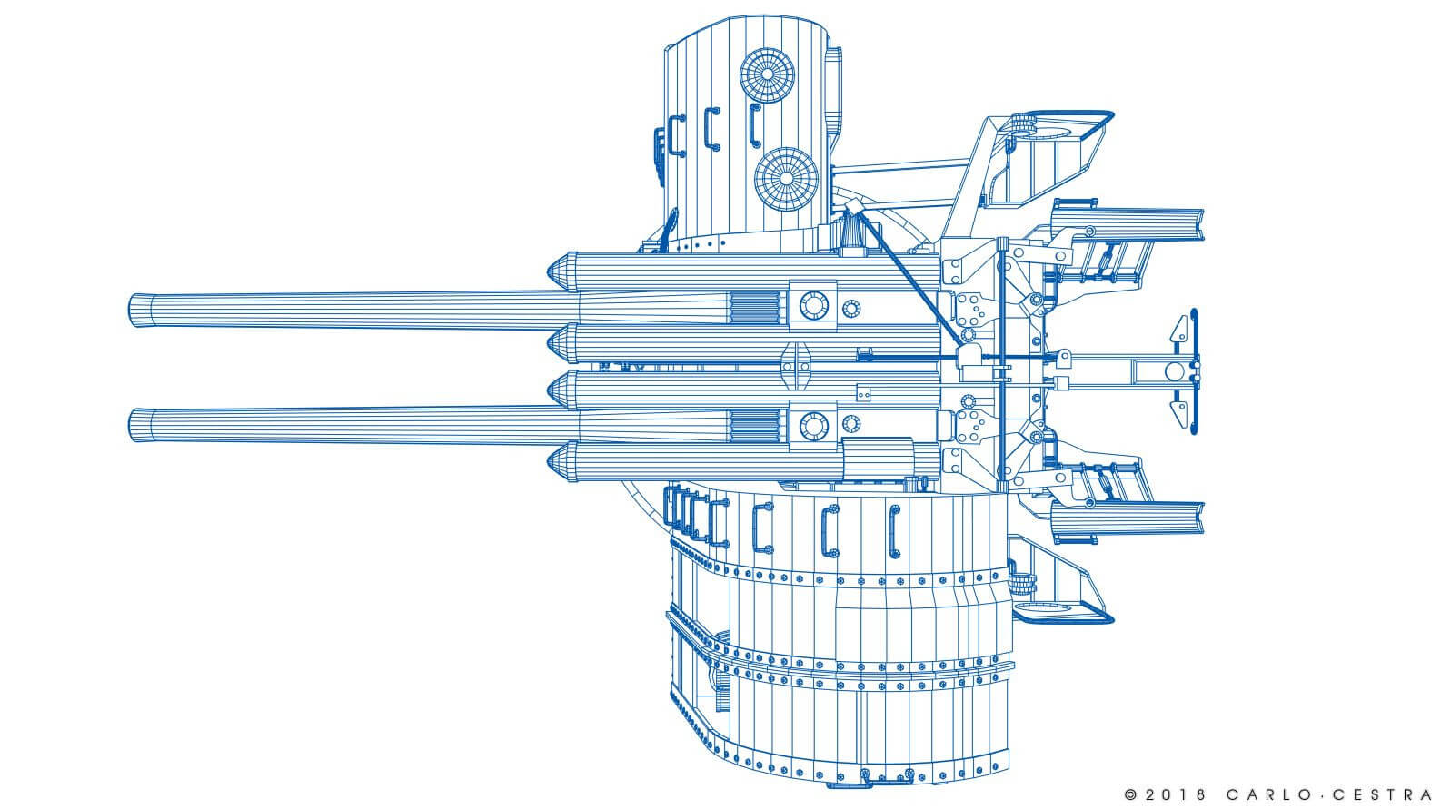 Japanese Type 89 AA gun - 3D Model by Carlo Cestra
