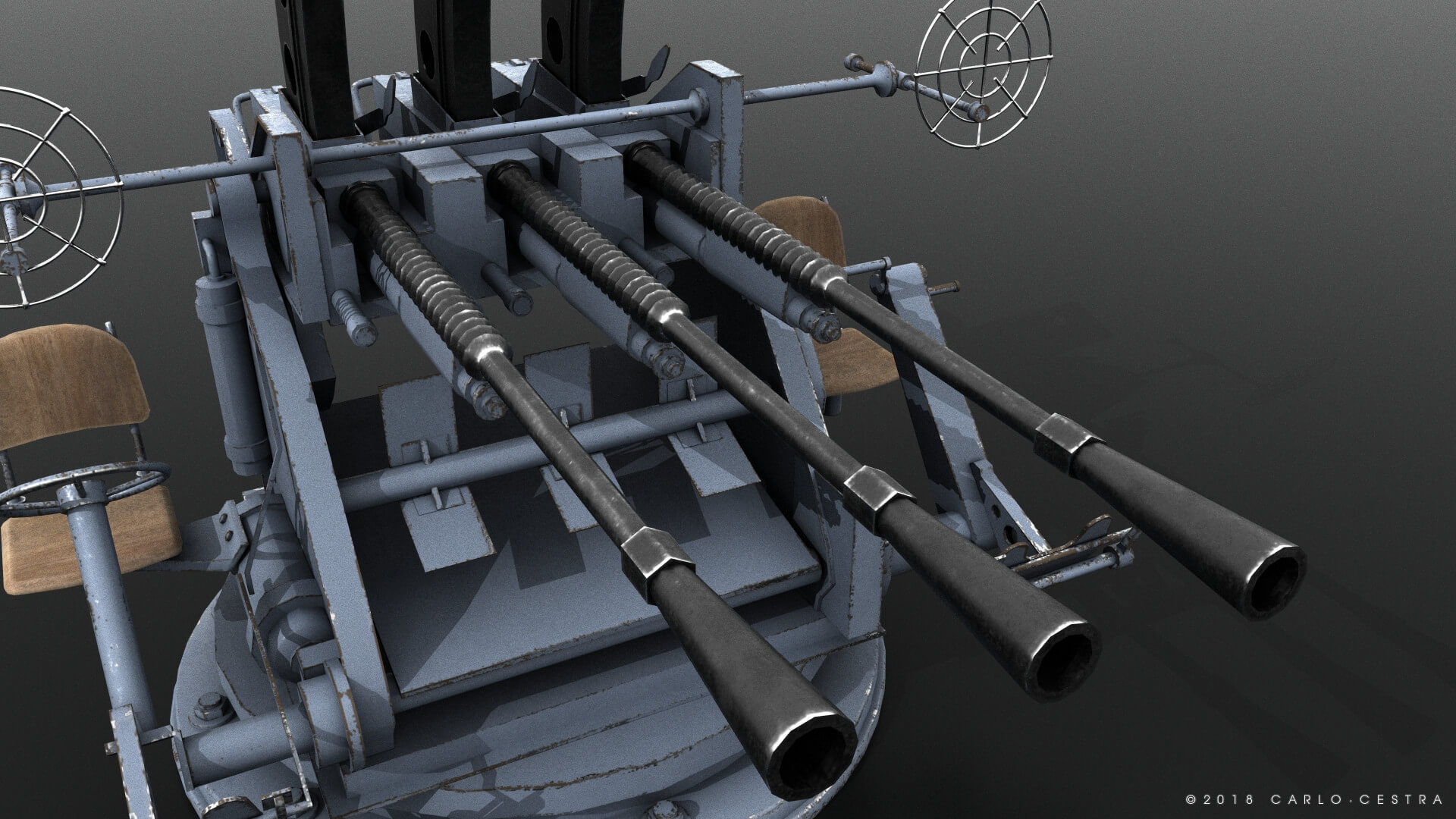 Japanese Type 96 25mm Triple Gun - 3D Model by Carlo Cestra
