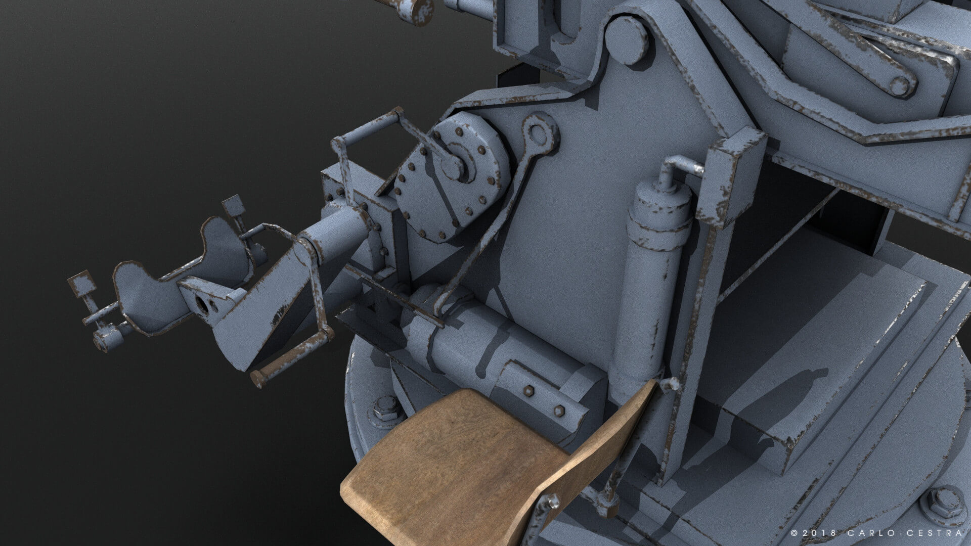 Japanese Type 96 25mm Triple Gun - 3D Model by Carlo Cestra