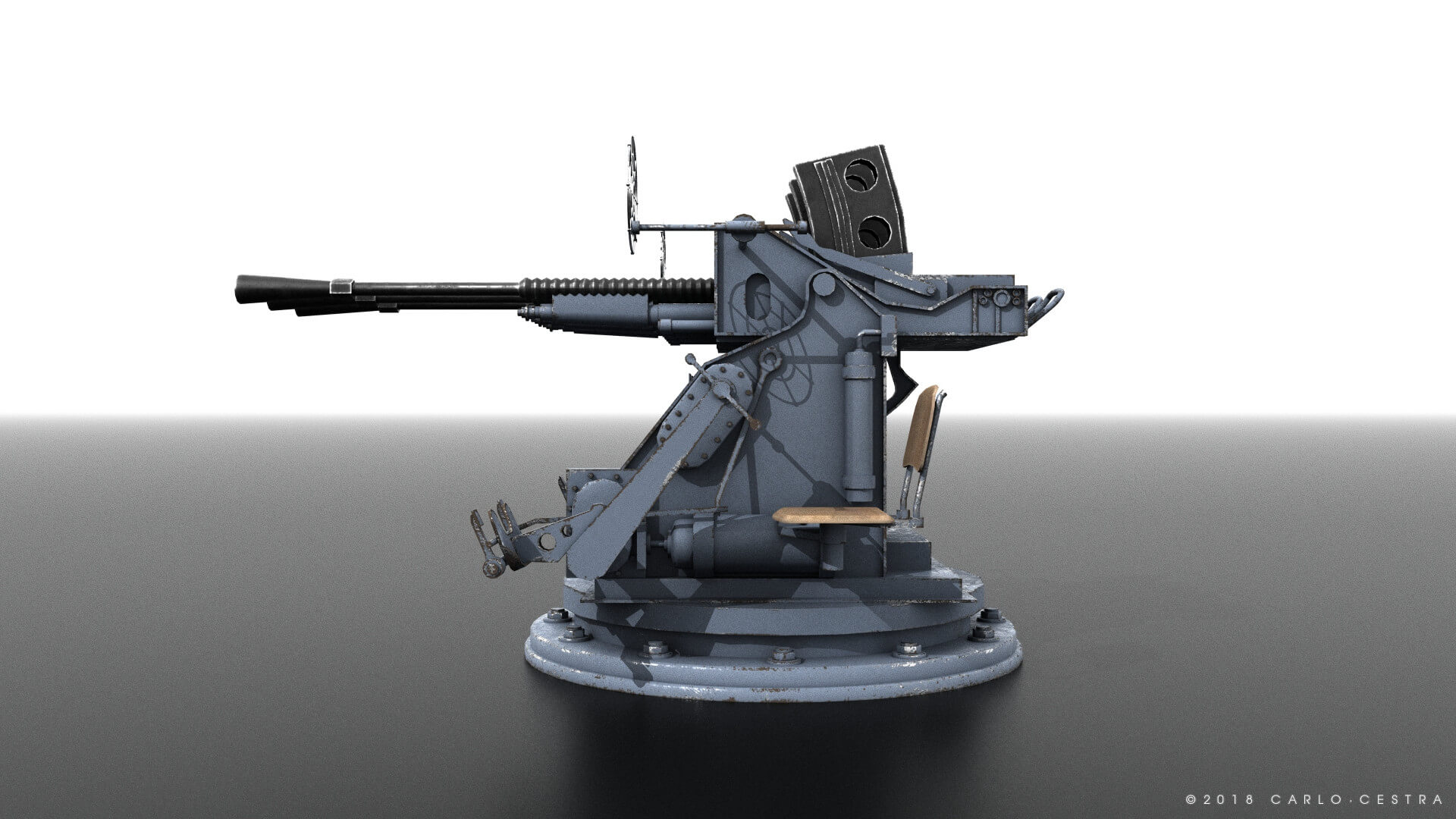 Japanese Type 96 25mm Triple Gun - 3D Model by Carlo Cestra