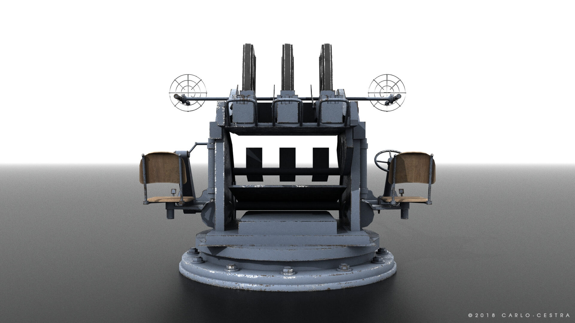 Japanese Type 96 25mm Triple Gun - 3D Model by Carlo Cestra