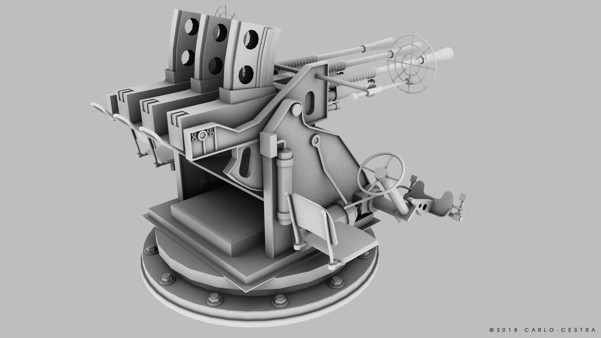 Japanese Type 96 25mm Triple Gun - 3D Model by Carlo Cestra