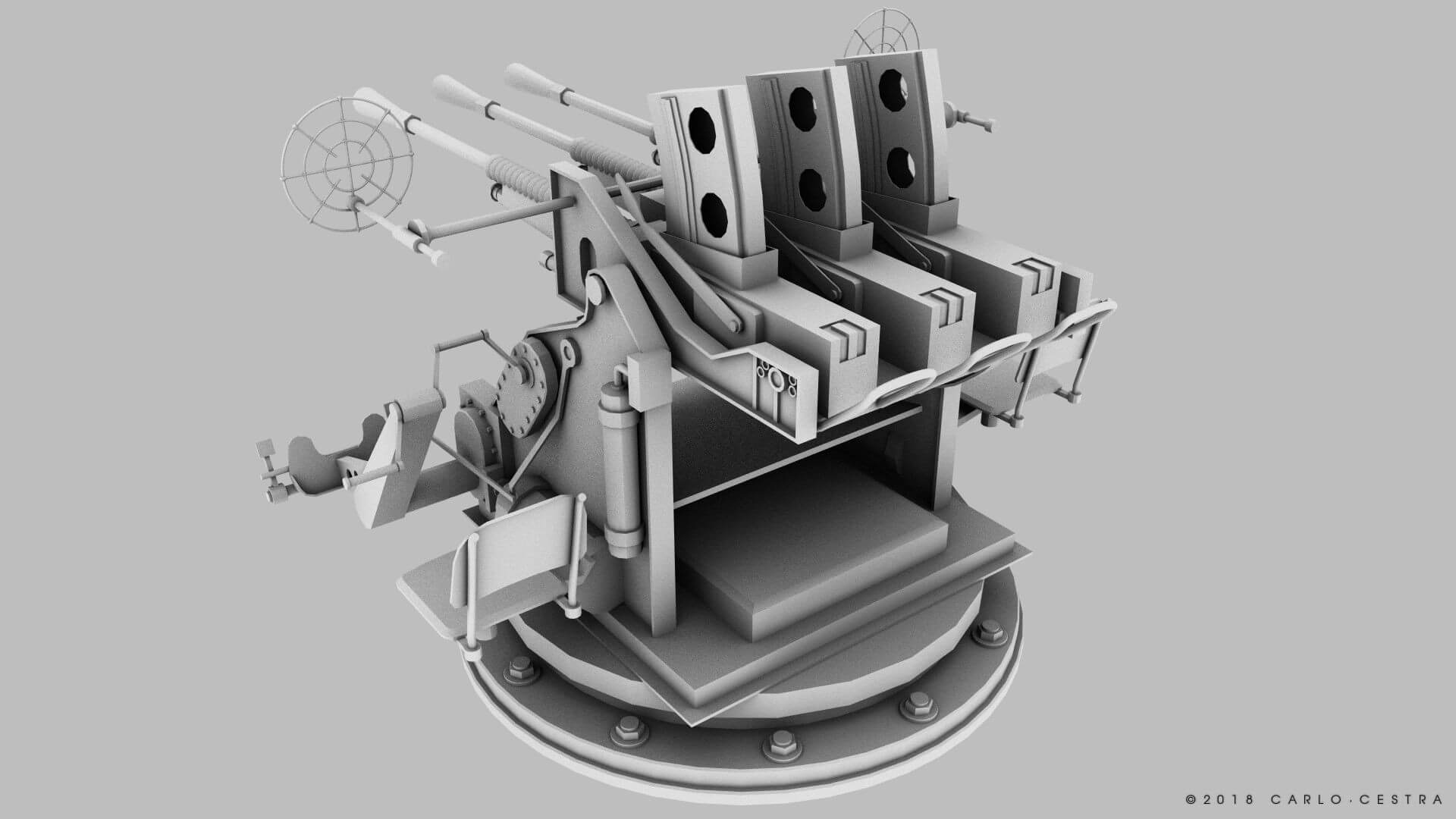 Japanese Type 96 25mm Triple Gun - 3D Model by Carlo Cestra