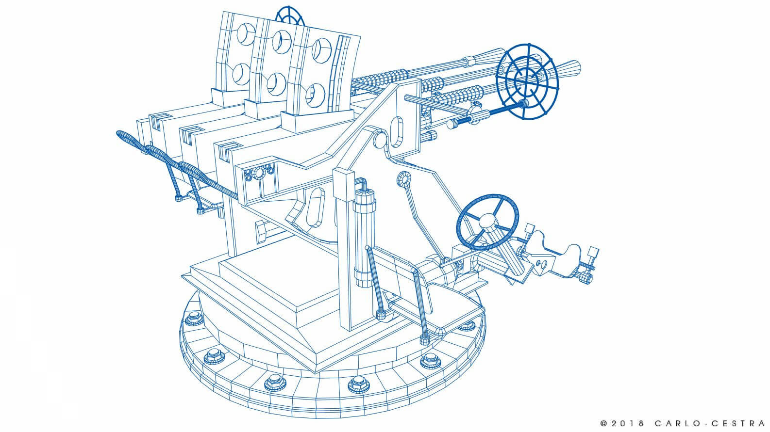 Japanese Type 96 25mm Triple Gun - 3D Model by Carlo Cestra