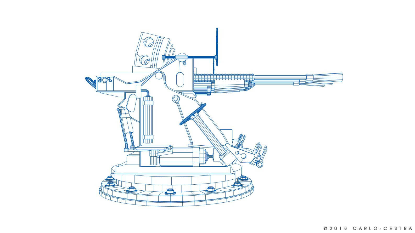Japanese Type 96 25mm Triple Gun - 3D Model by Carlo Cestra