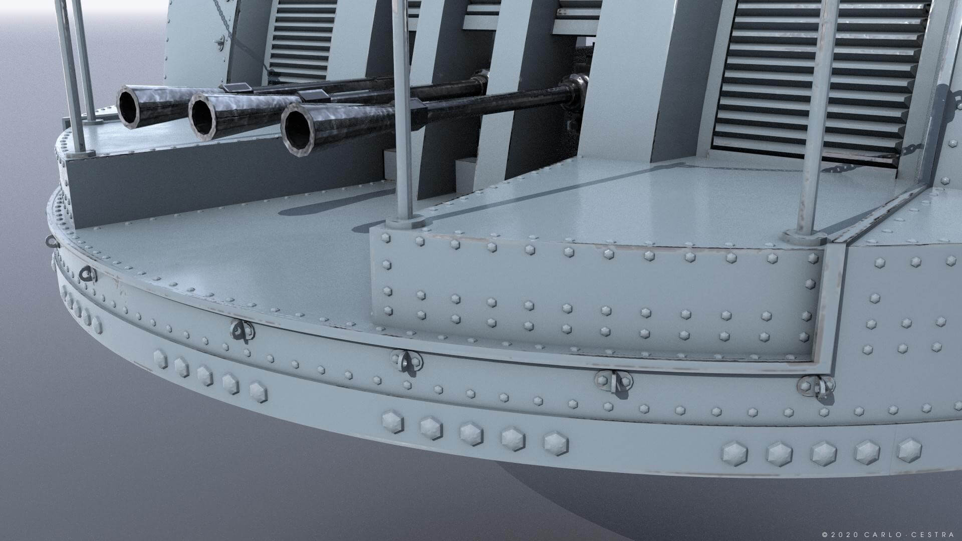 Japanese Type 96 AA Gun - 1945 3D Model by Carlo Cestra