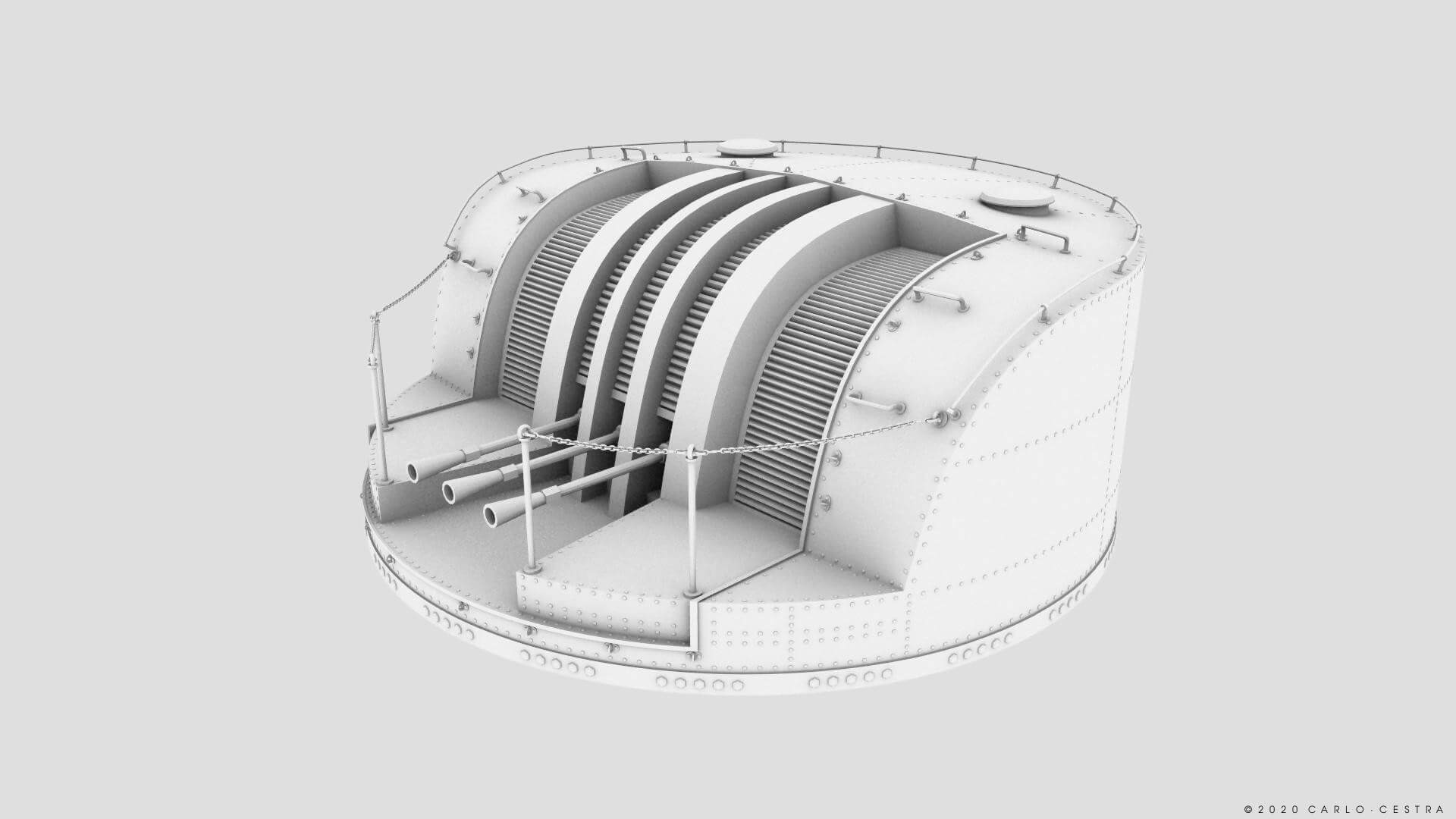 Japanese Type 96 AA Gun - 1945 3D Model by Carlo Cestra
