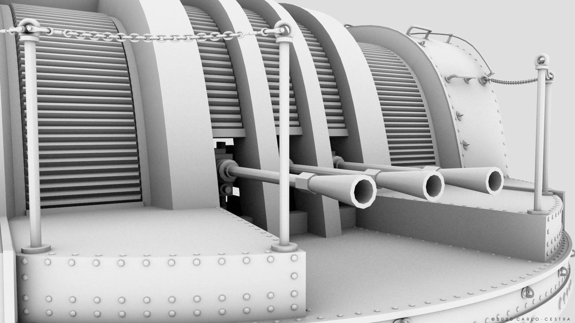 Japanese Type 96 AA Gun - 1945 3D Model by Carlo Cestra