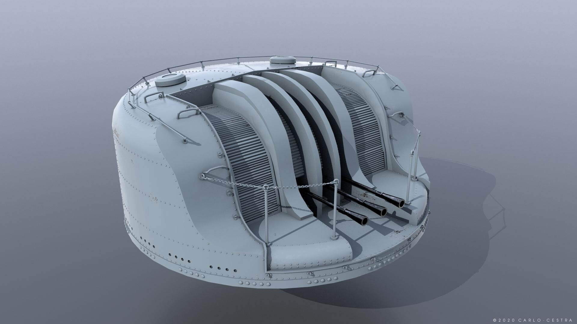 Japanese Type 96 AA Gun - 1941 3D Model by Carlo Cestra