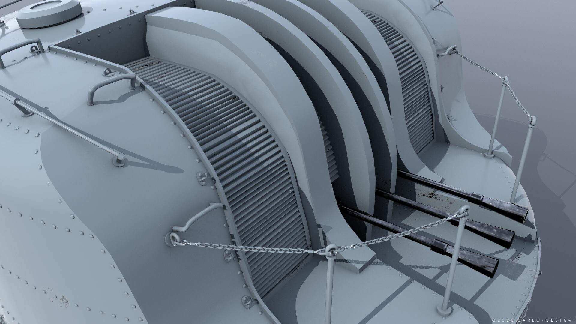 Japanese Type 96 AA Gun - 1941 3D Model by Carlo Cestra