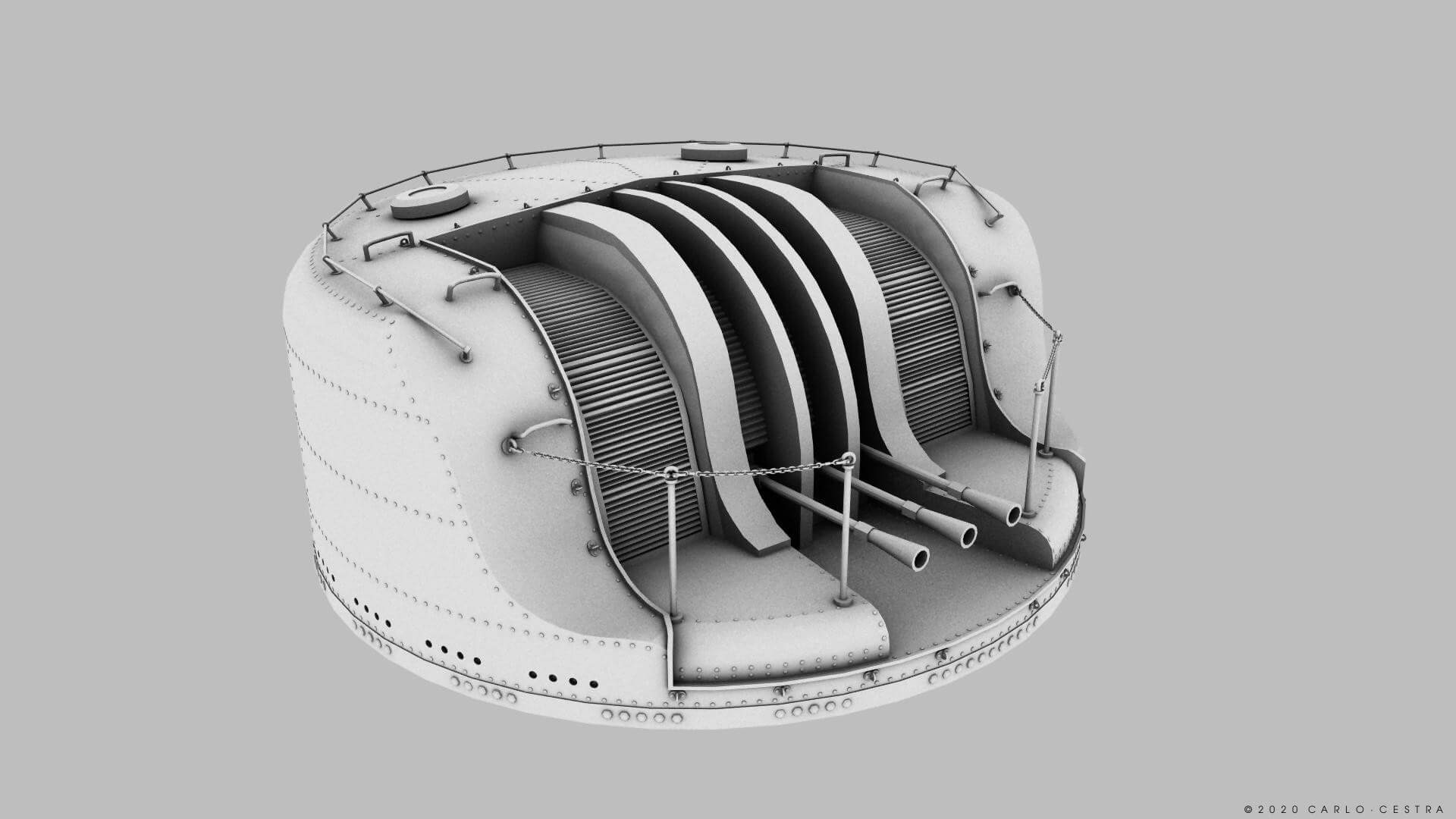 Japanese Type 96 AA Gun - 1941 3D Model by Carlo Cestra
