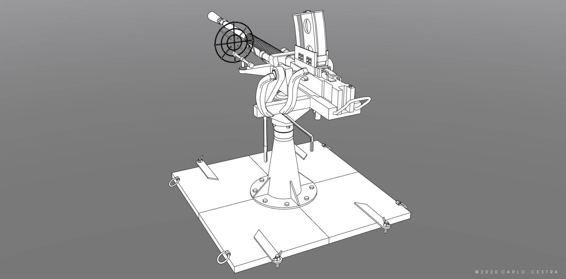 Japanese Type96 25mm AT-AA 1/4 Scale 3D Model by Carlo Cestra