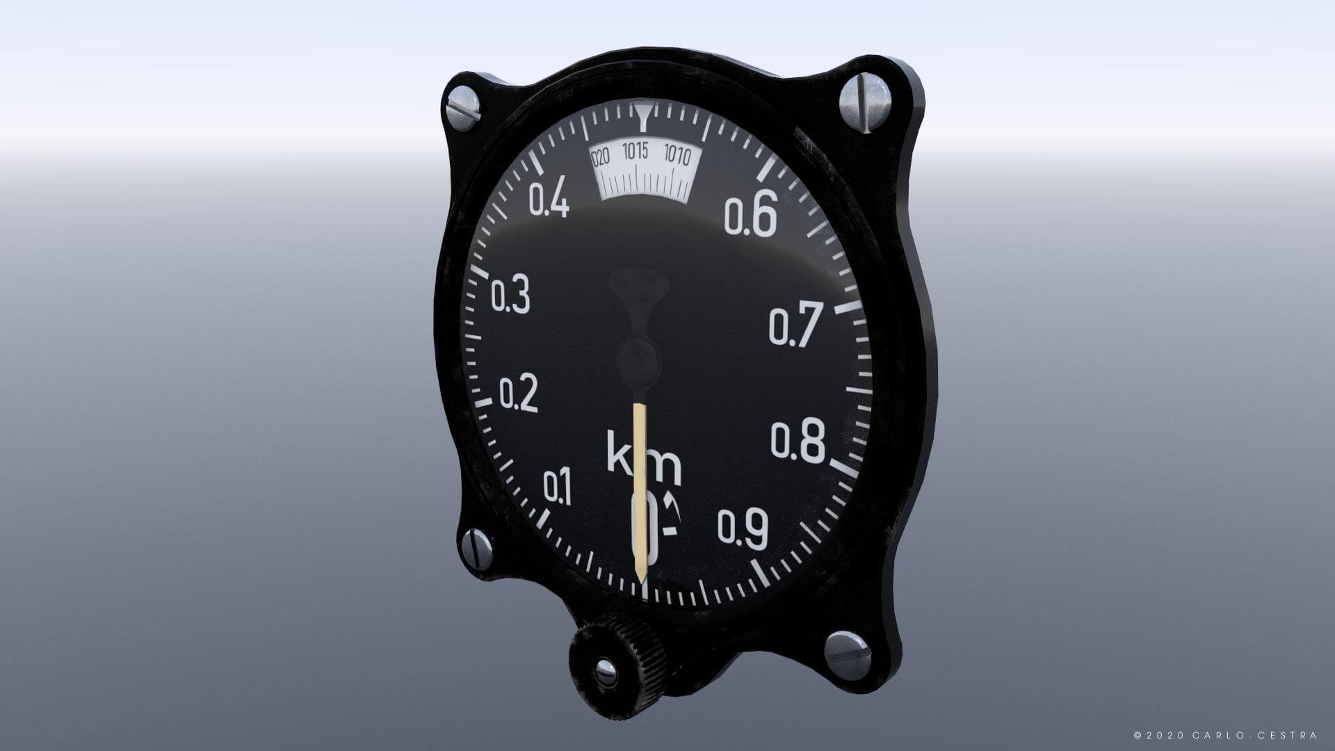 Luftwaffe Altimeter Gauge - 3D Model by Carlo Cestra