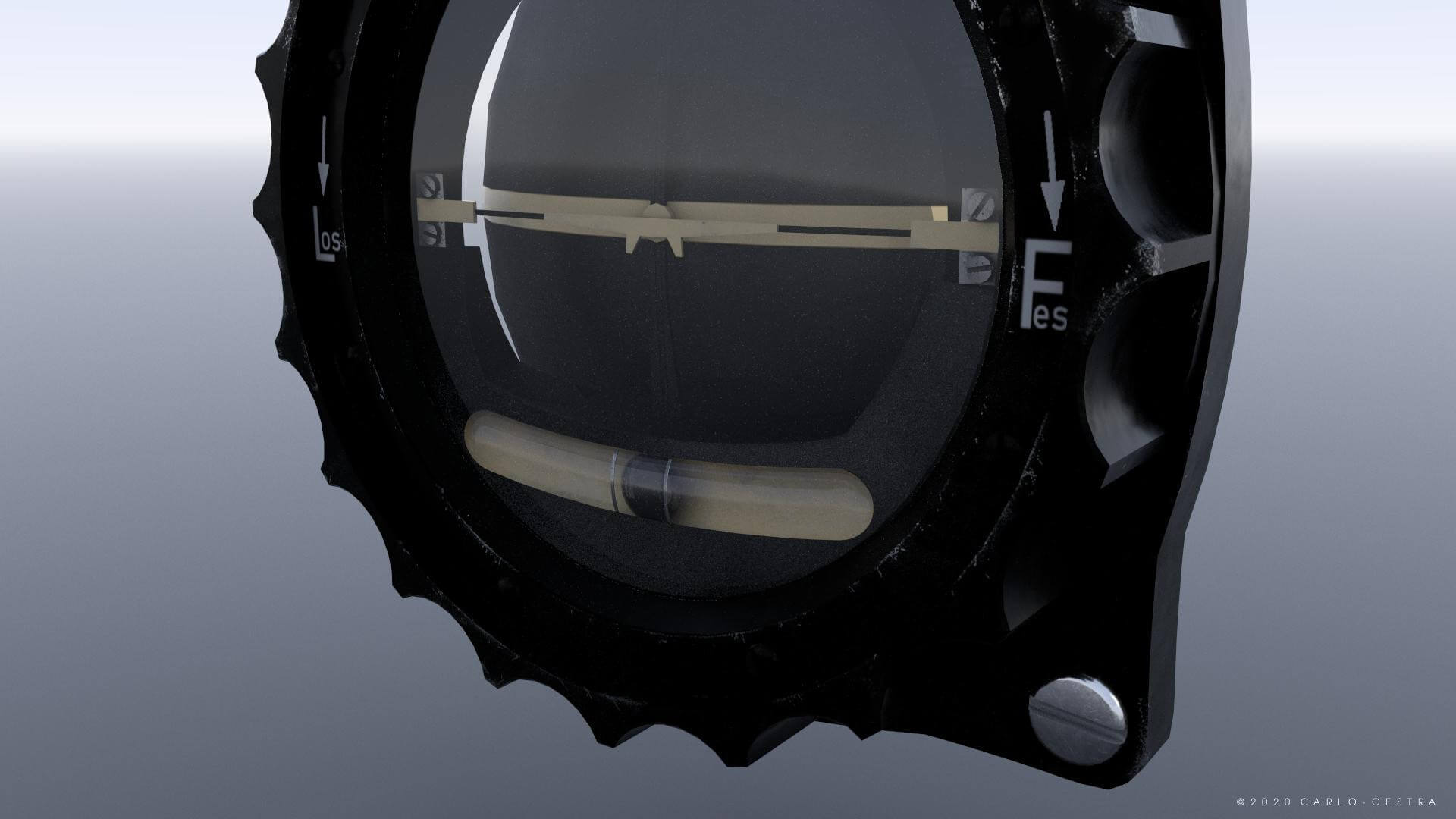 Luftwaffe Artificial Horizon Gauge - 3D Model by Carlo Cestra