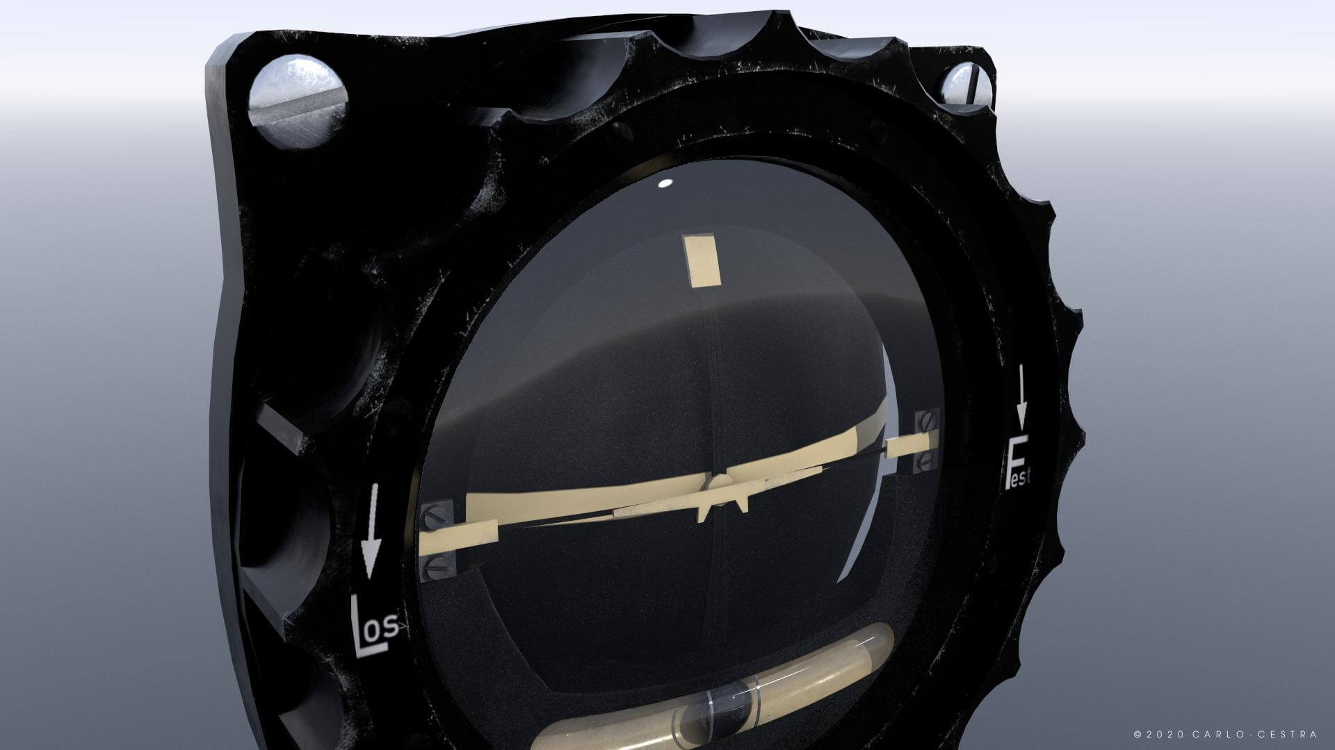 Luftwaffe Artificial Horizon Gauge - 3D Model by Carlo Cestra