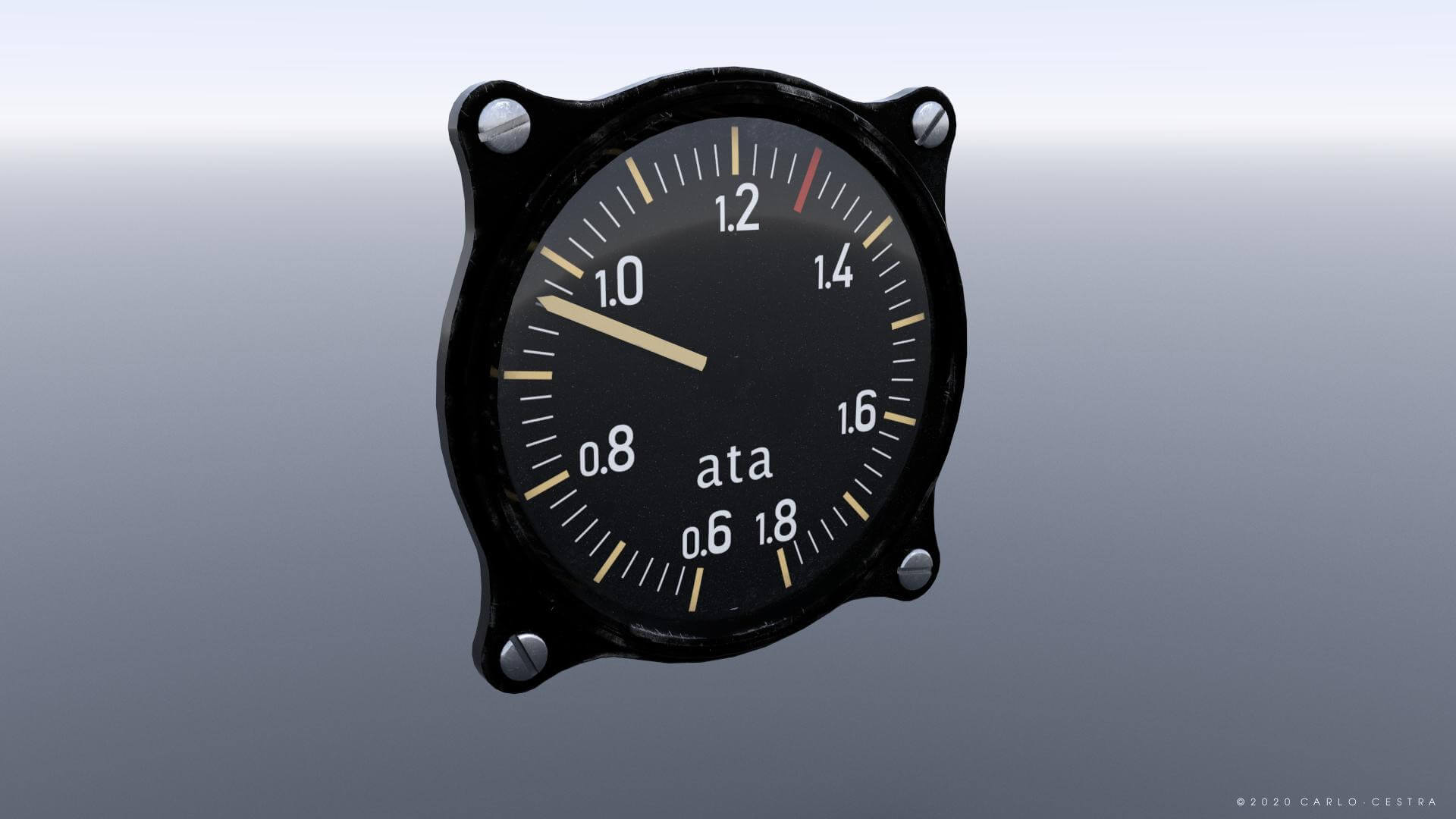 Luftwaffe Boost Gauge - 3D Model by Carlo Cestra