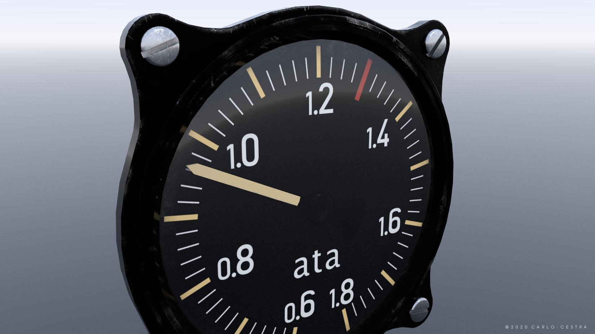 Luftwaffe Boost Gauge - 3D Model by Carlo Cestra