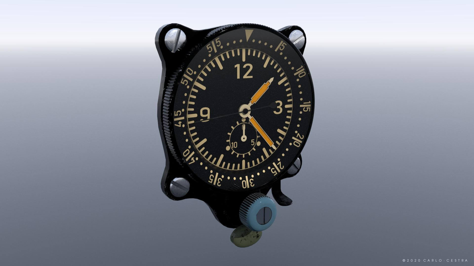 Luftwaffe Clock Gauge - 3D Model by Carlo Cestra