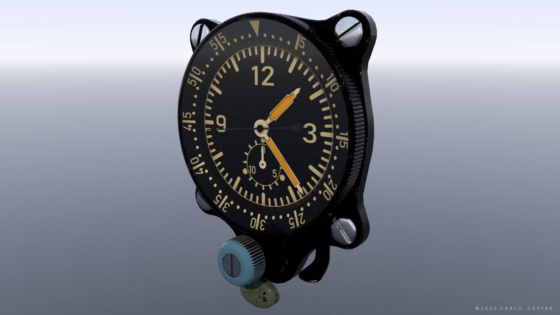 Luftwaffe Clock Gauge - 3D Model by Carlo Cestra