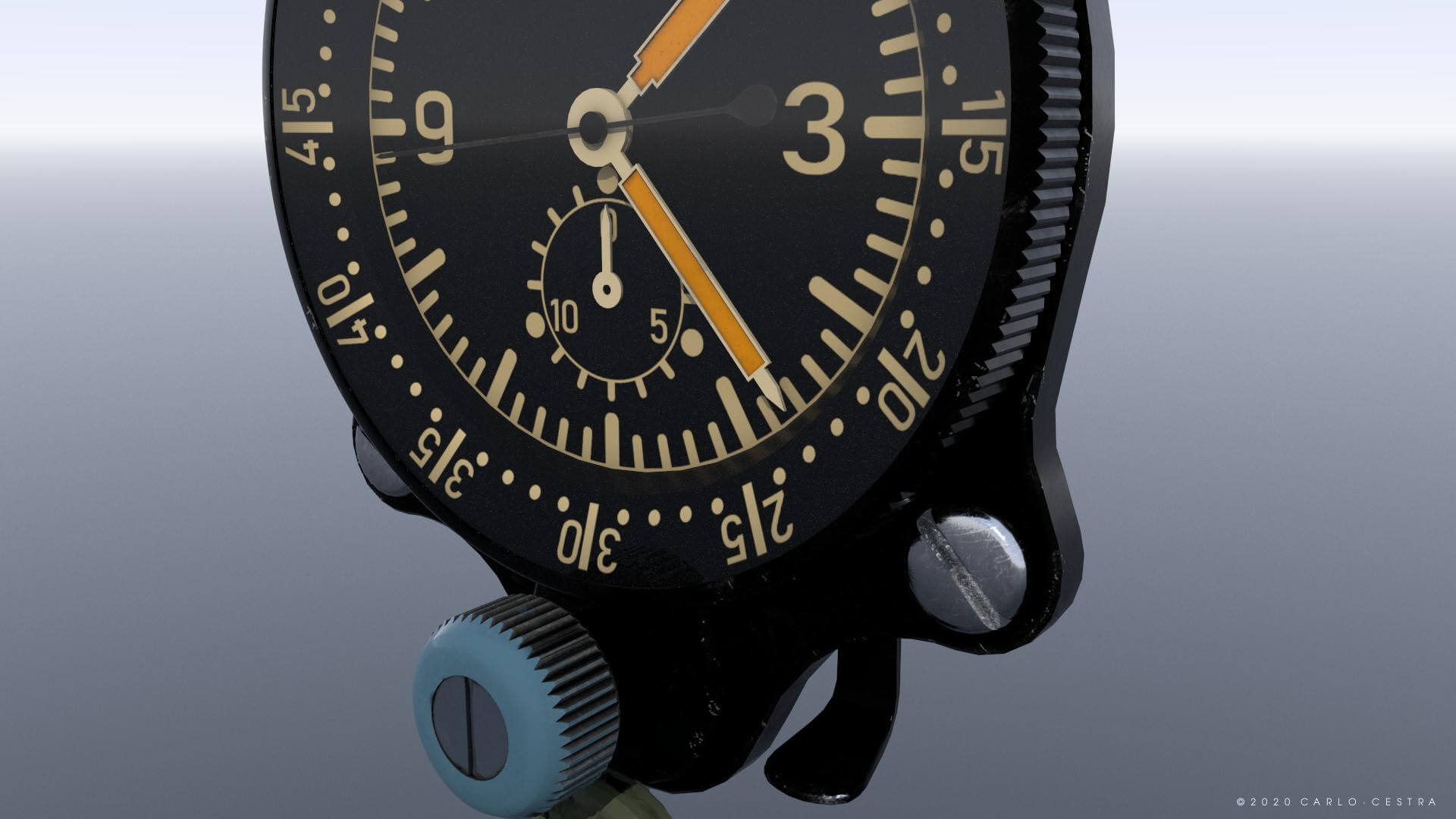 Luftwaffe Clock Gauge - 3D Model by Carlo Cestra