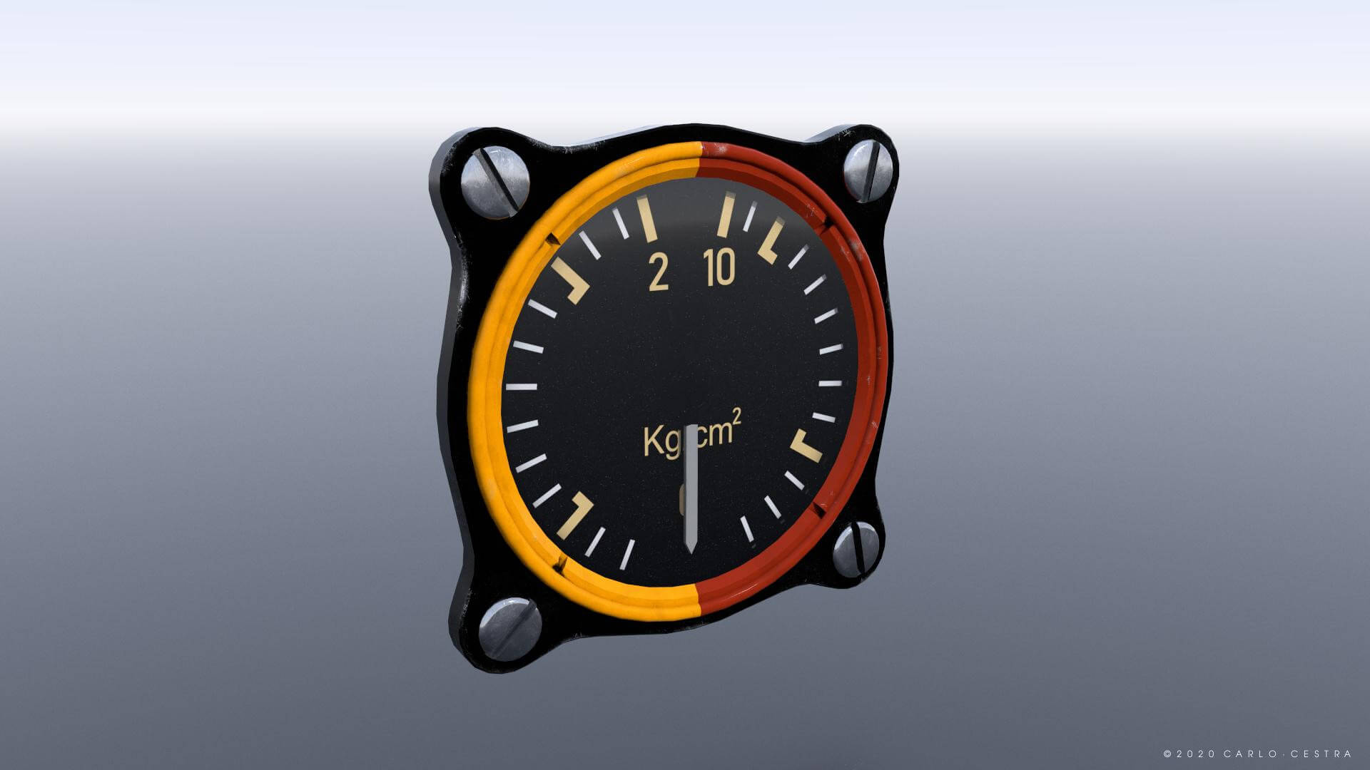 Luftwaffe Fuel and Oil Pressure Gauge - 3D Model by Carlo Cestra