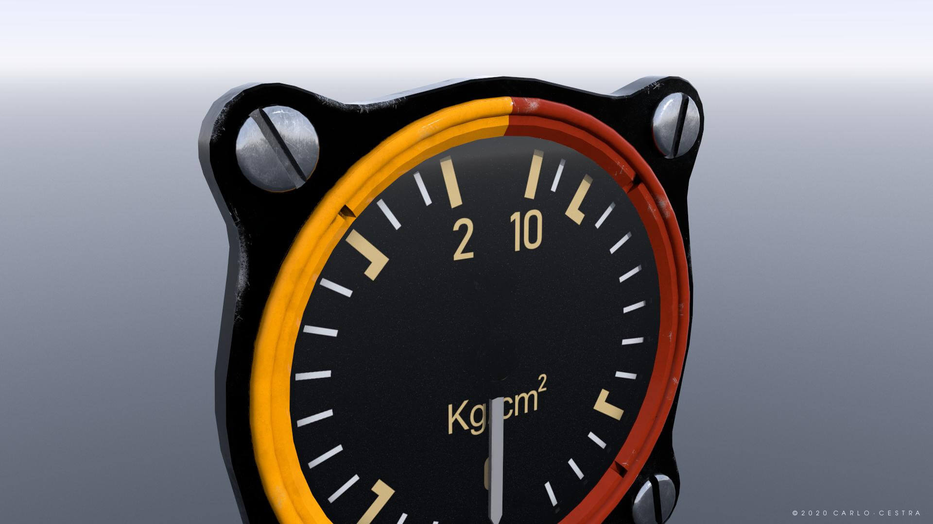 Luftwaffe Fuel and Oil Pressure Gauge - 3D Model by Carlo Cestra