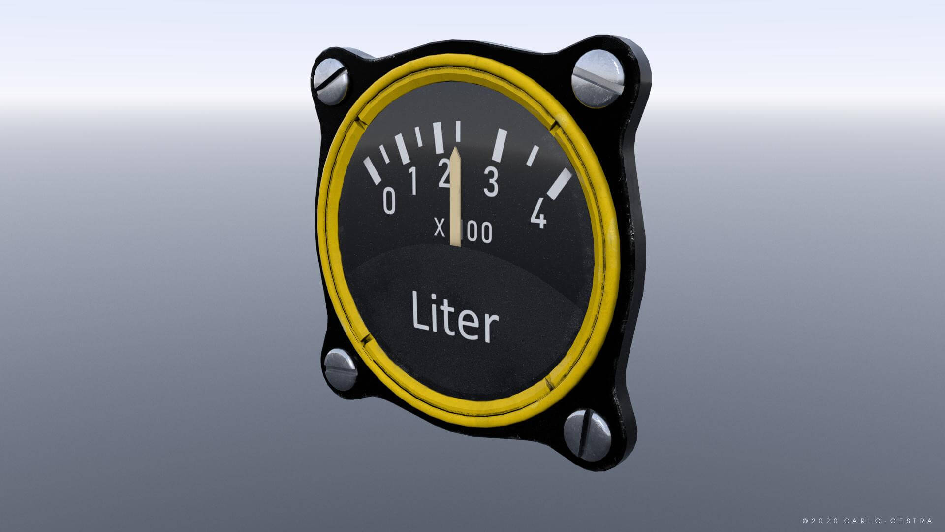 Luftwaffe Fuel Content Gauge - 3D Model by Carlo Cestra
