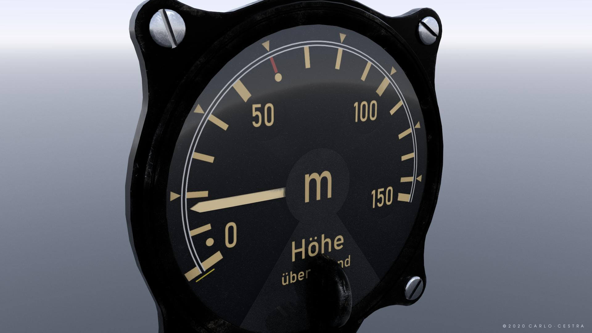 Luftwaffe Radio Altimeter Gauge - 3D Model by Carlo Cestra