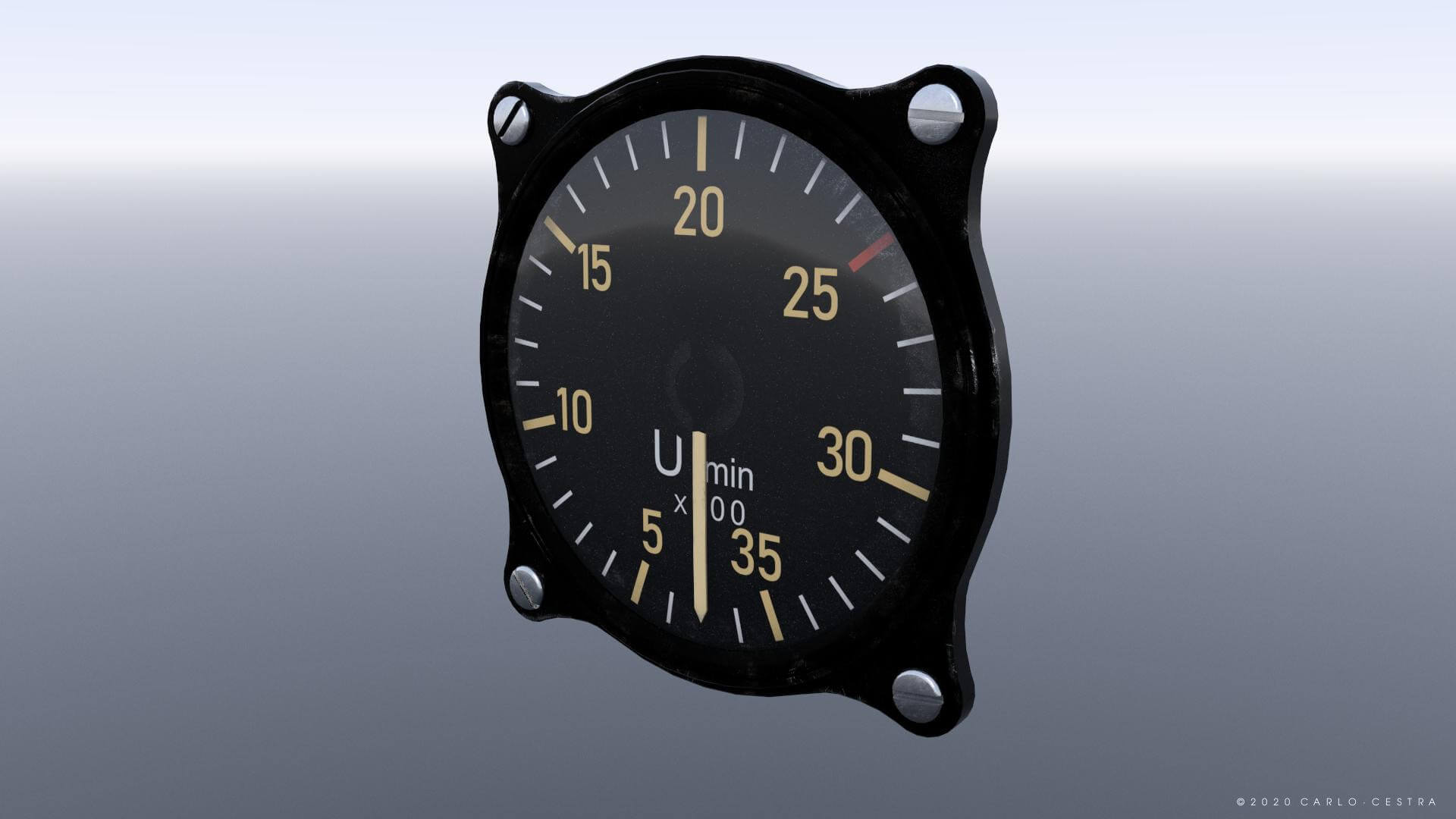 Luftwaffe Tachometer Gauge - 3D Model by Carlo Cestra