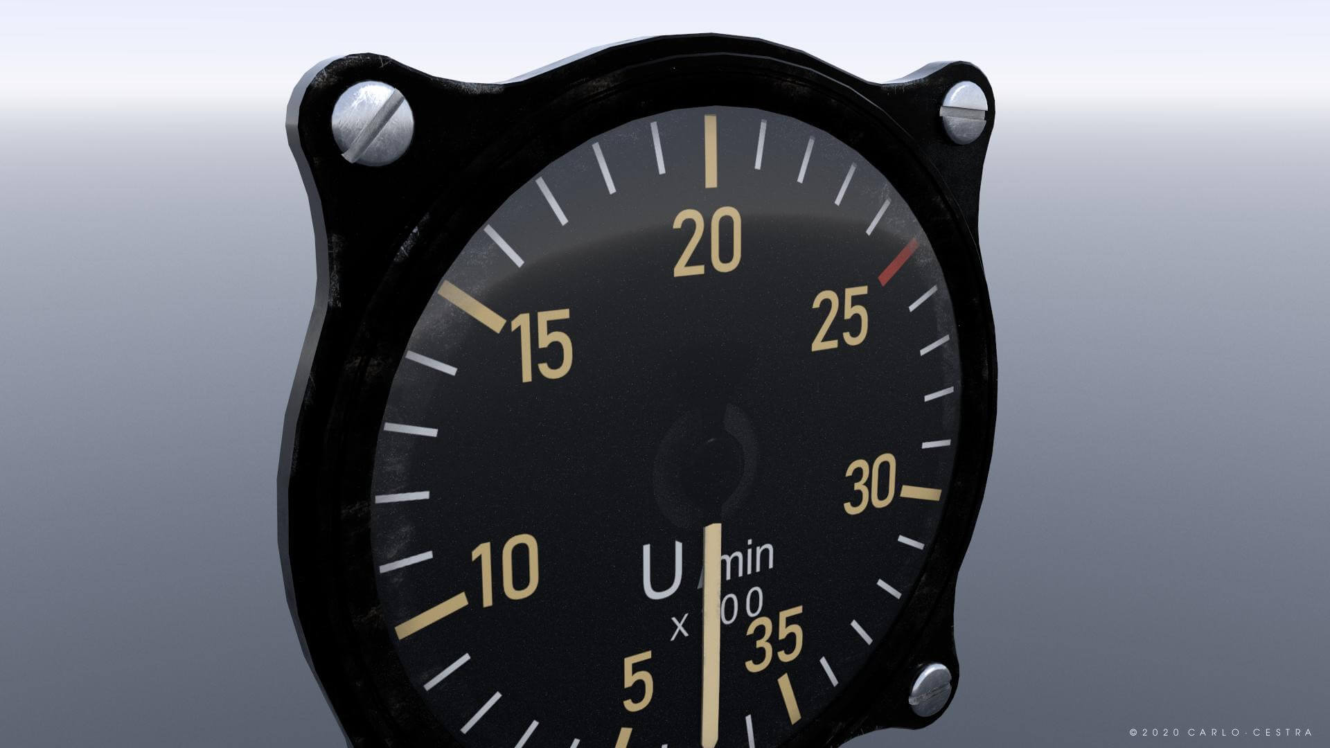 Luftwaffe Tachometer Gauge - 3D Model by Carlo Cestra