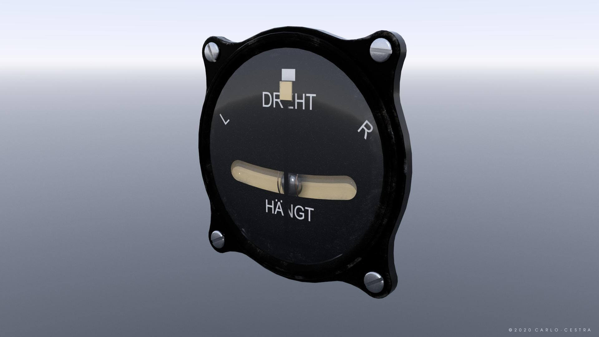 Luftwaffe Turn and Bank Indicator - 3D Model by Carlo Cestra