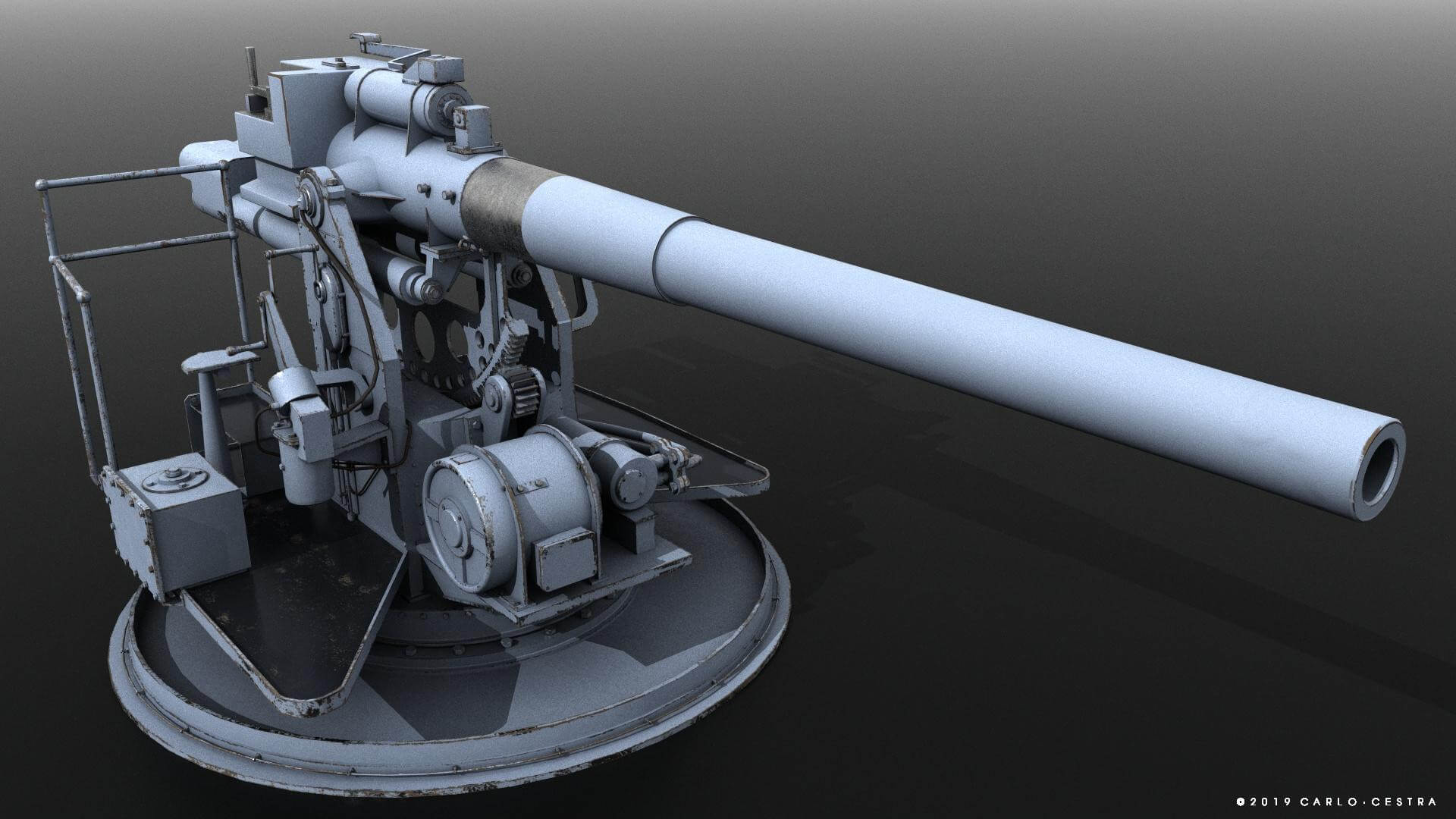 QF 120mm Mk VIII Naval Gun - 3D Model by Carlo Cestra