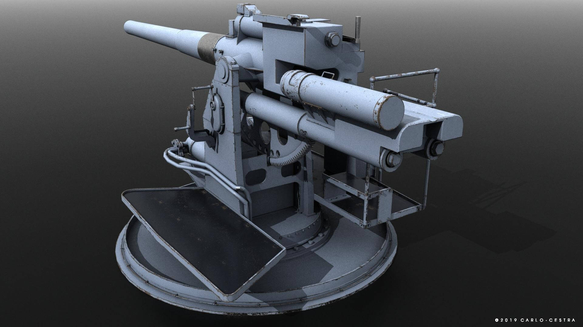 QF 120mm Mk VIII Naval Gun - 3D Model by Carlo Cestra