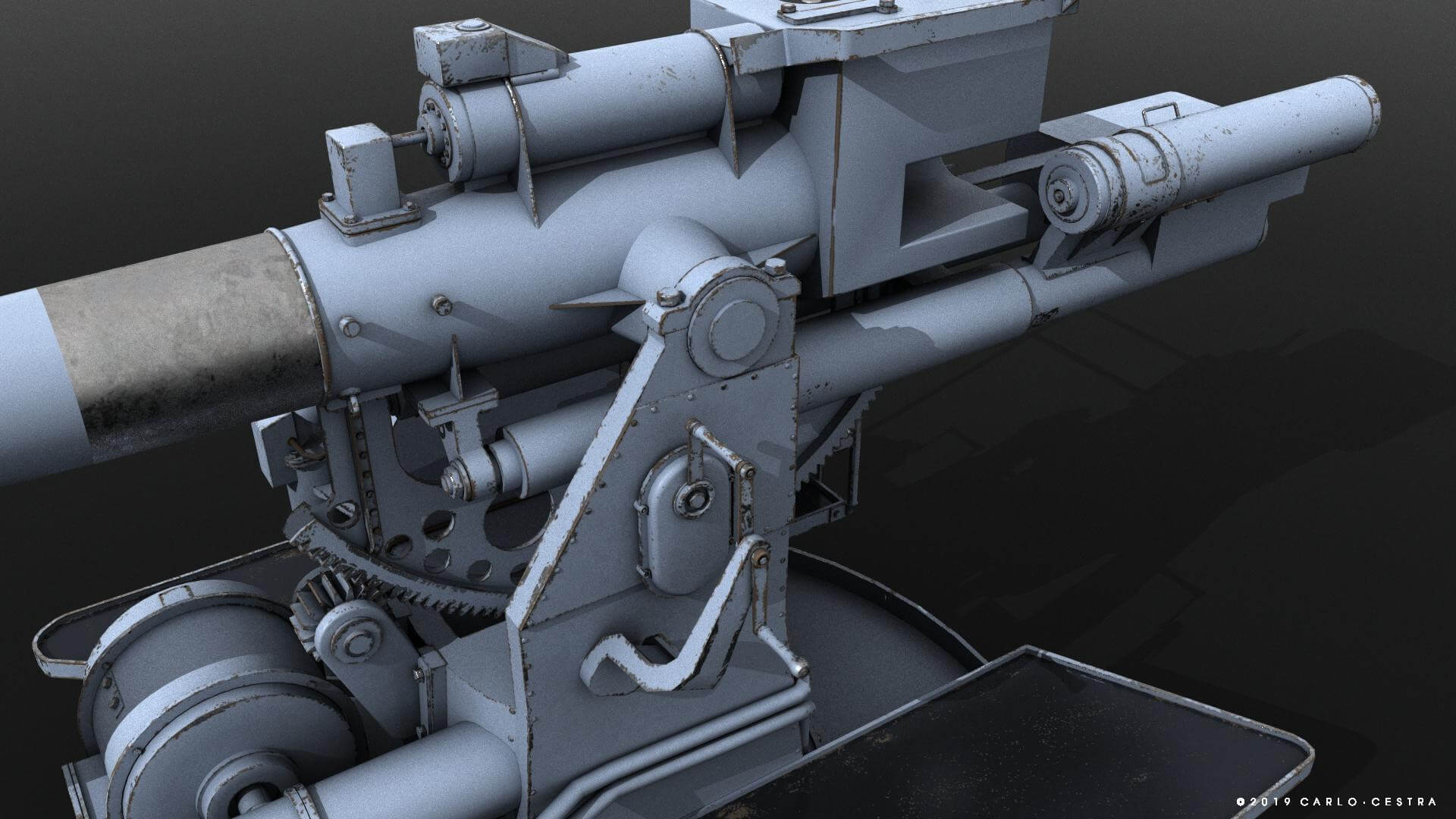 QF 120mm Mk VIII Naval Gun - 3D Model by Carlo Cestra