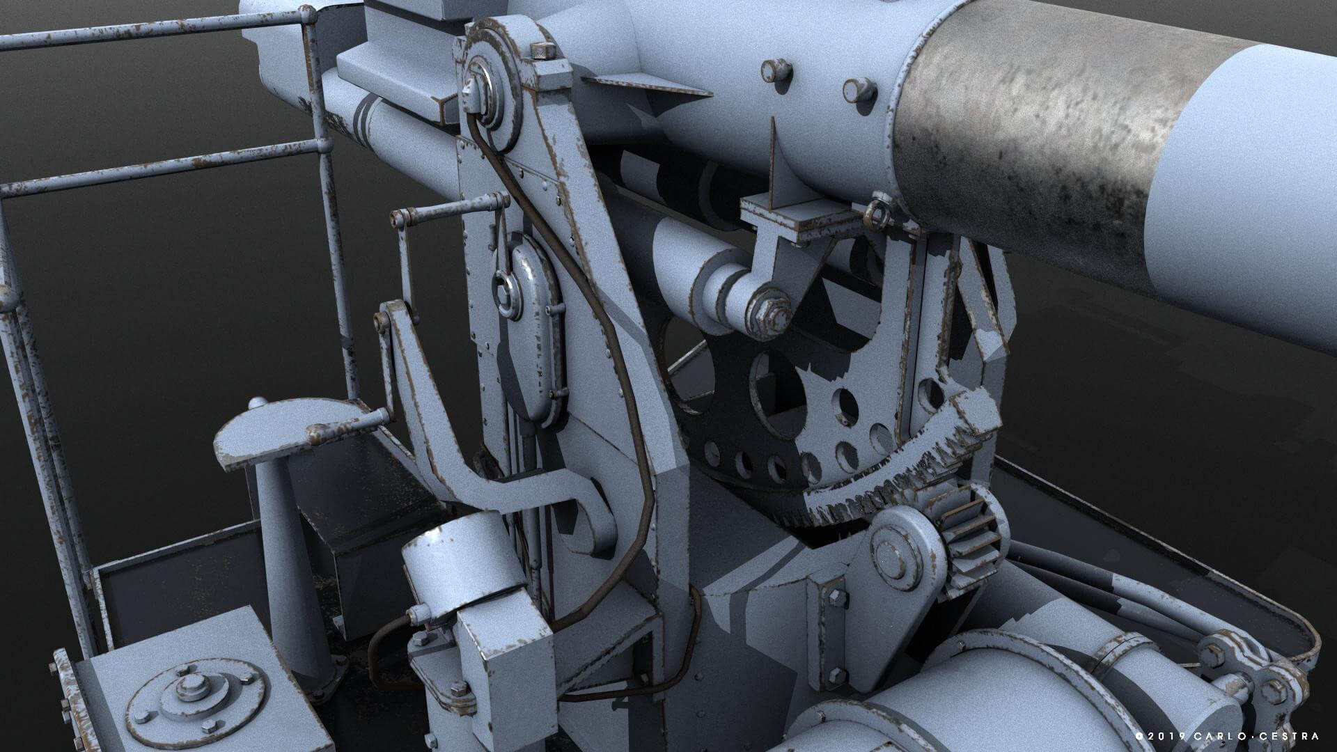 QF 120mm Mk VIII Naval Gun - 3D Model by Carlo Cestra