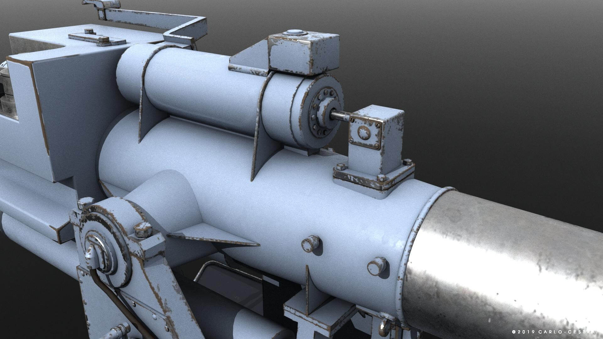 QF 120mm Mk VIII Naval Gun - 3D Model by Carlo Cestra